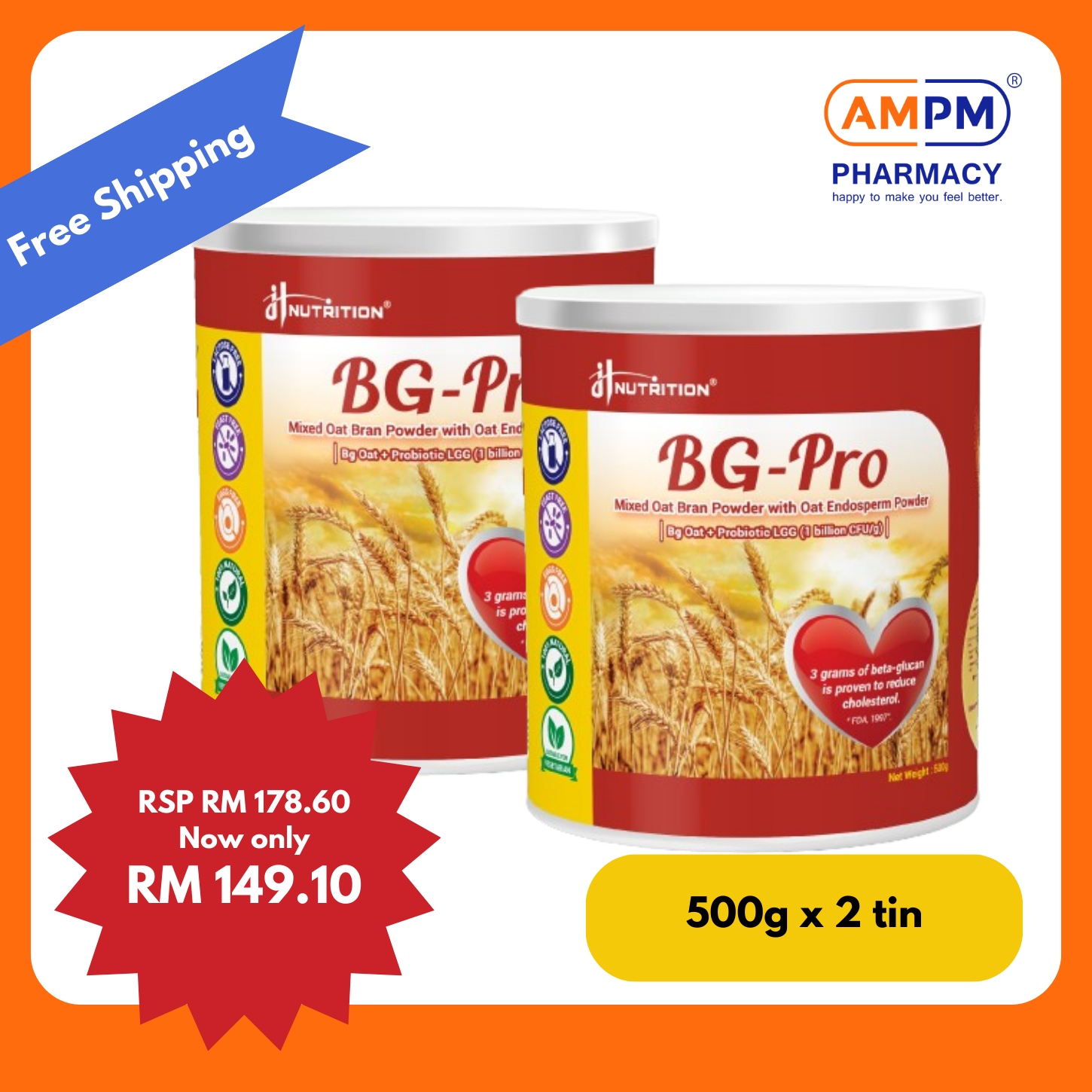 JH NUTRITION BG-Pro 500g x 2 tin # JH 营养 BG-Pro 500克 – AM PM Pharmacy ...