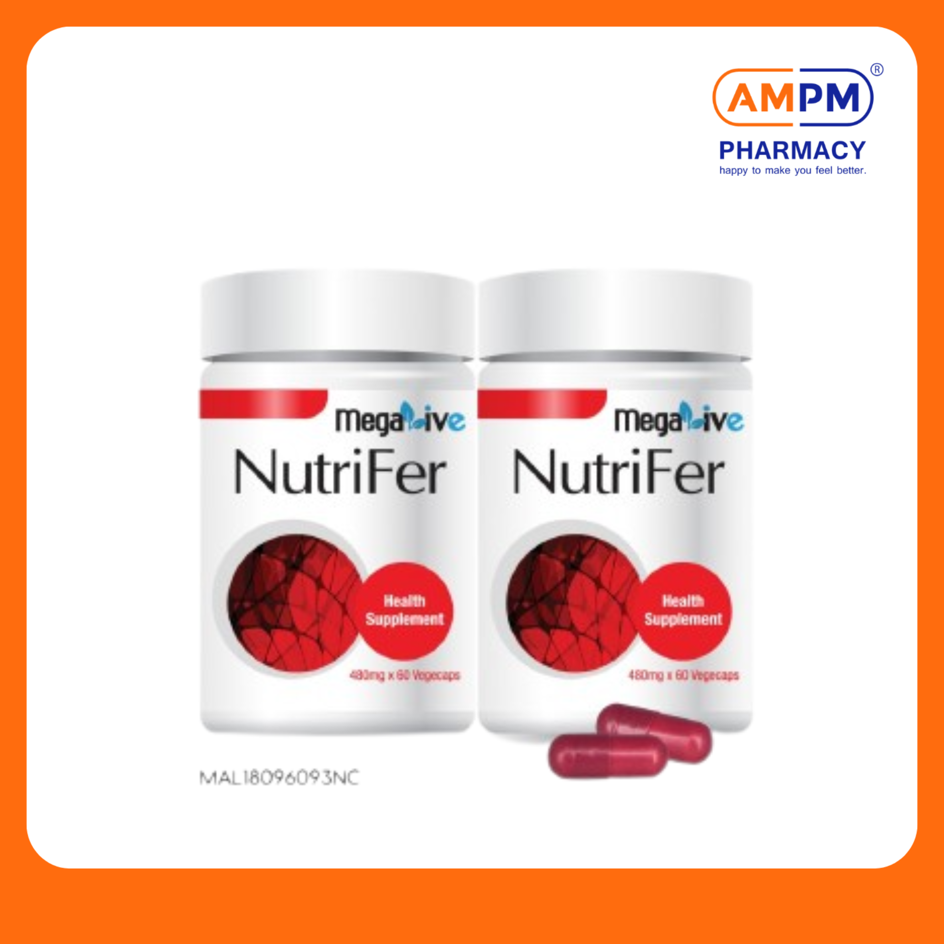 MEGALIVE NutriFer 480mg Vegecap (60's x 2) – AM PM Pharmacy eStore