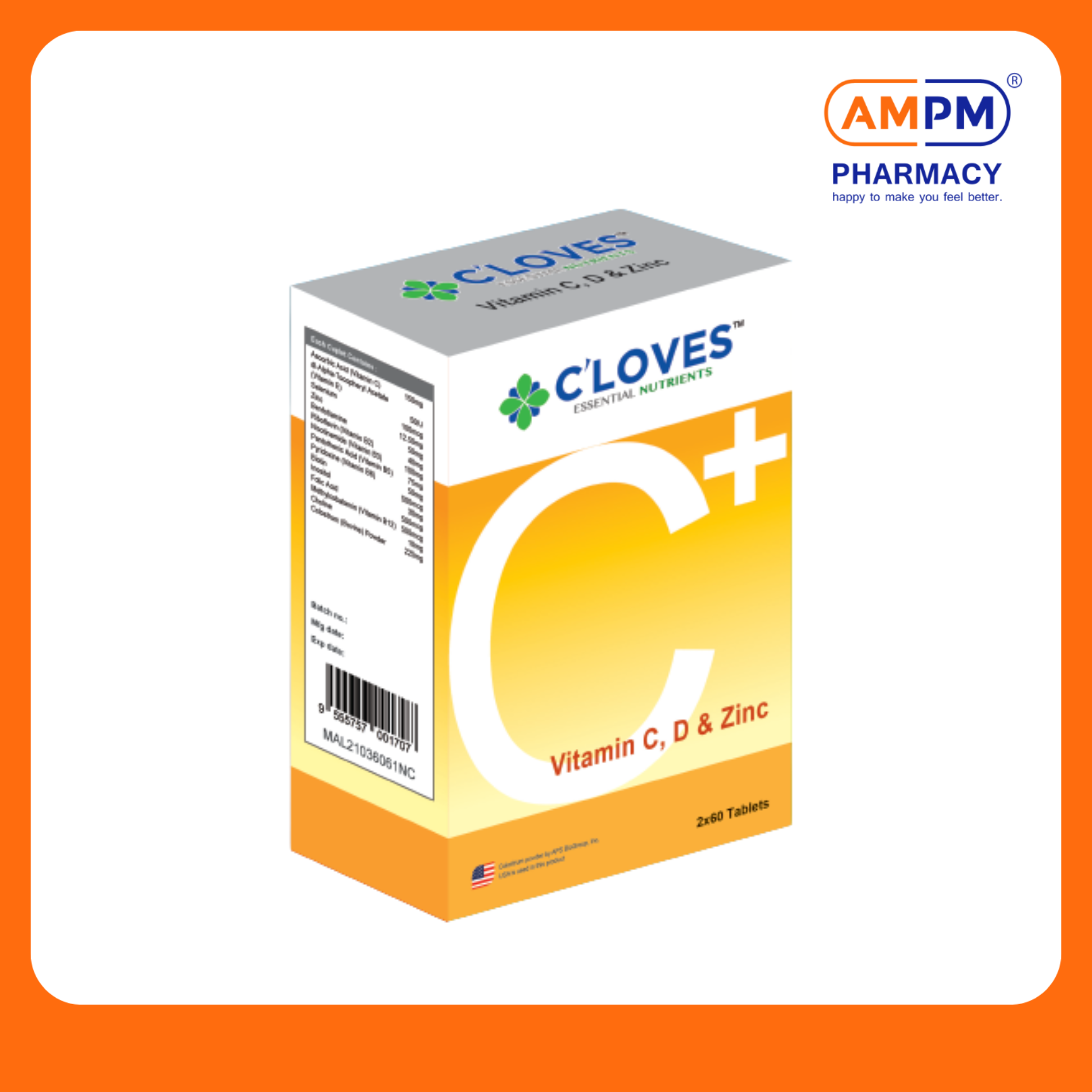 C'LOVES Vitamin C Plus Tablet (60's x 2) – AM PM Pharmacy eStore