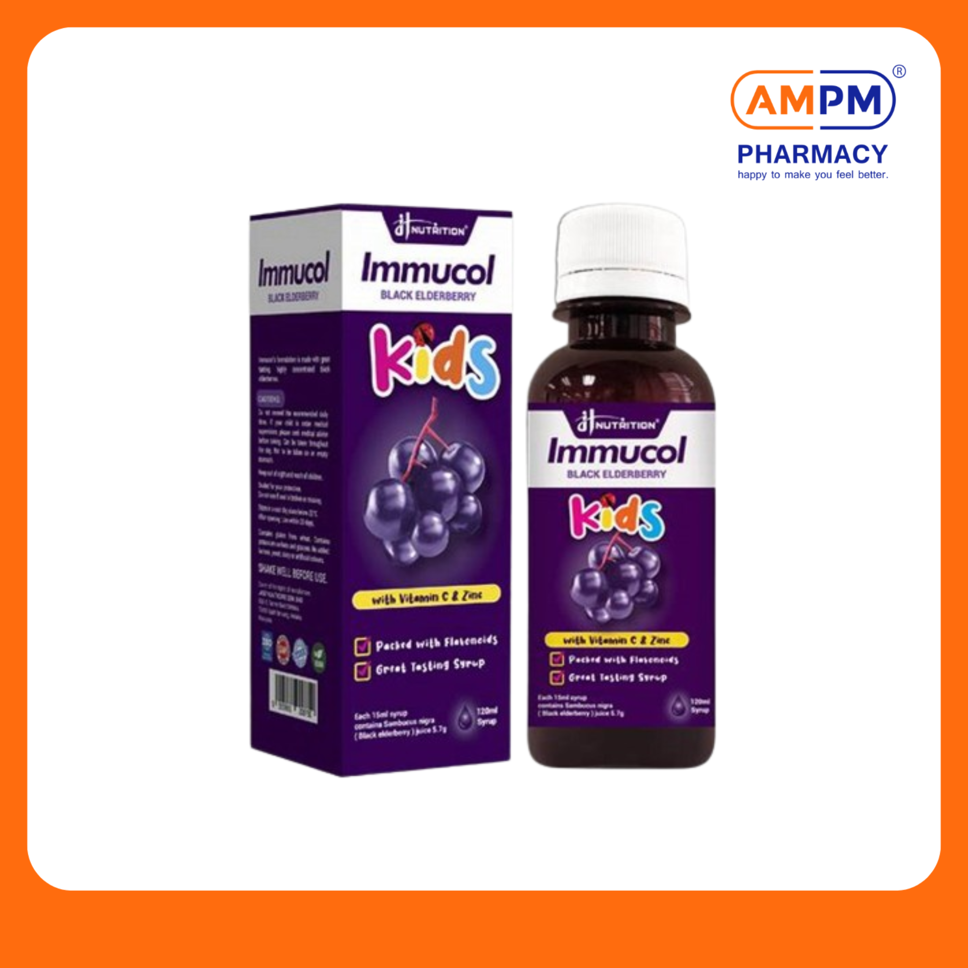 JH NUTRITION Immucol Kids Black Elderberry 120ml – AM PM Pharmacy eStore