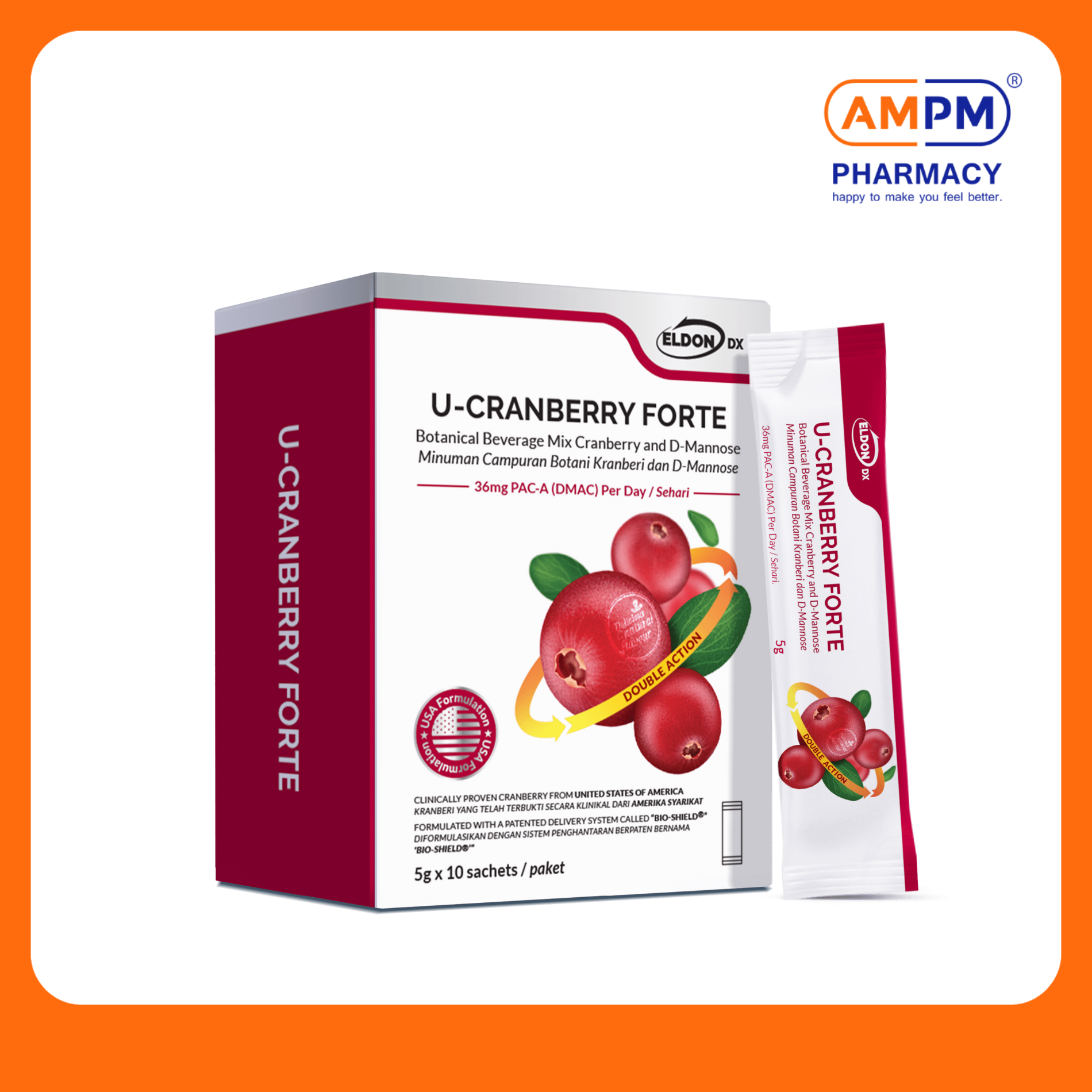 ELDON NUTRITION U-Cranberry Forte Sac (10's) – AM PM Pharmacy eStore