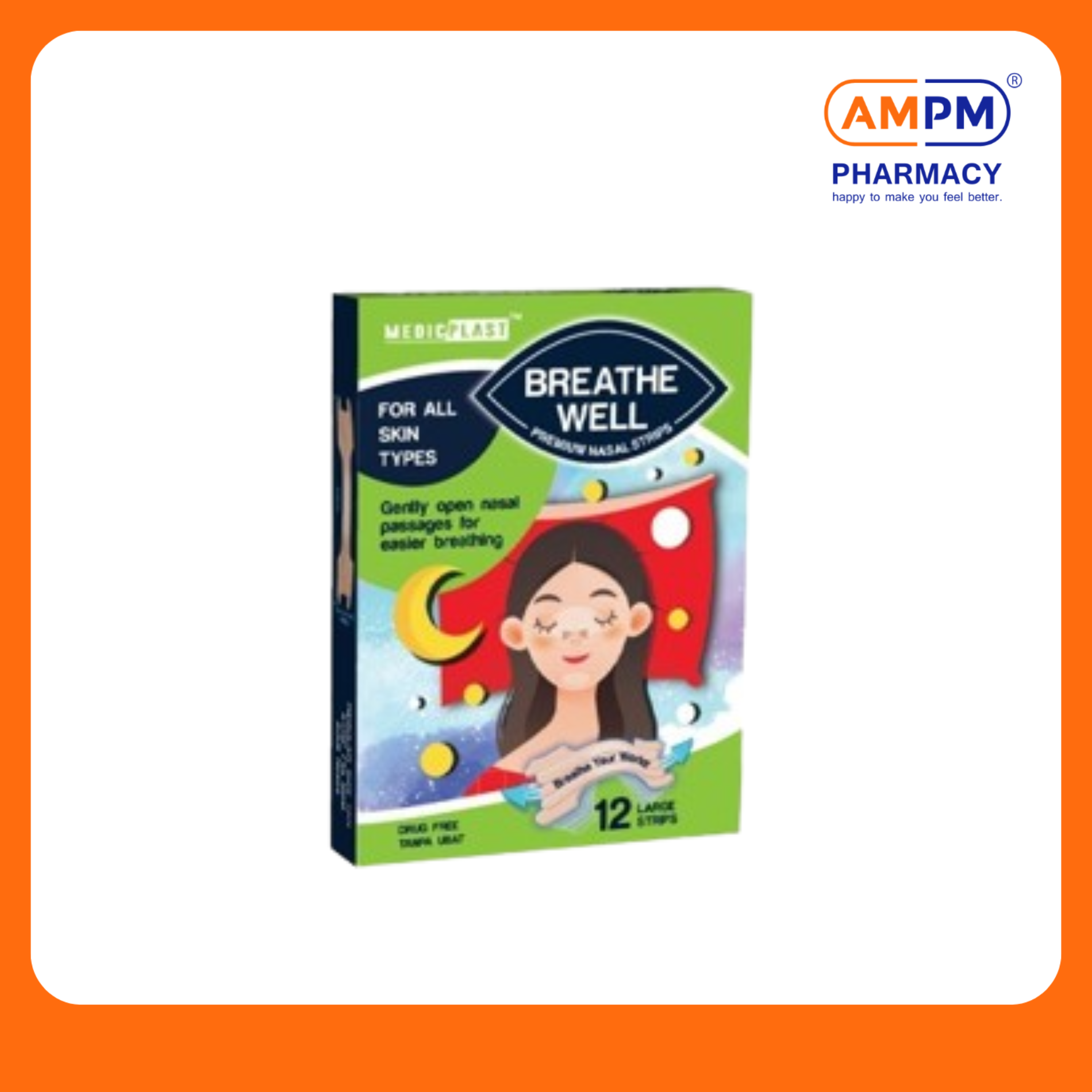 MEDICPLAST Breathe Well Nasal Strips L (12's) – AM PM Pharmacy eStore