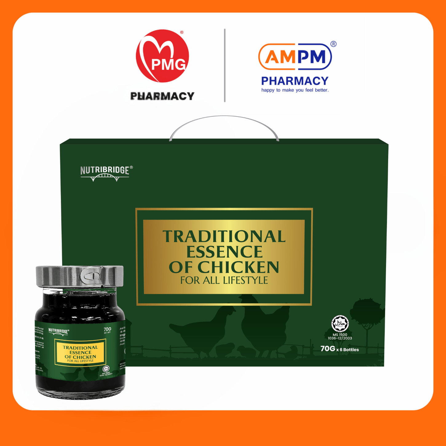 NUTRIBRIDGE TRADITIONAL ESSENCE OF CHICKEN 6x70g – AM PM Pharmacy eStore